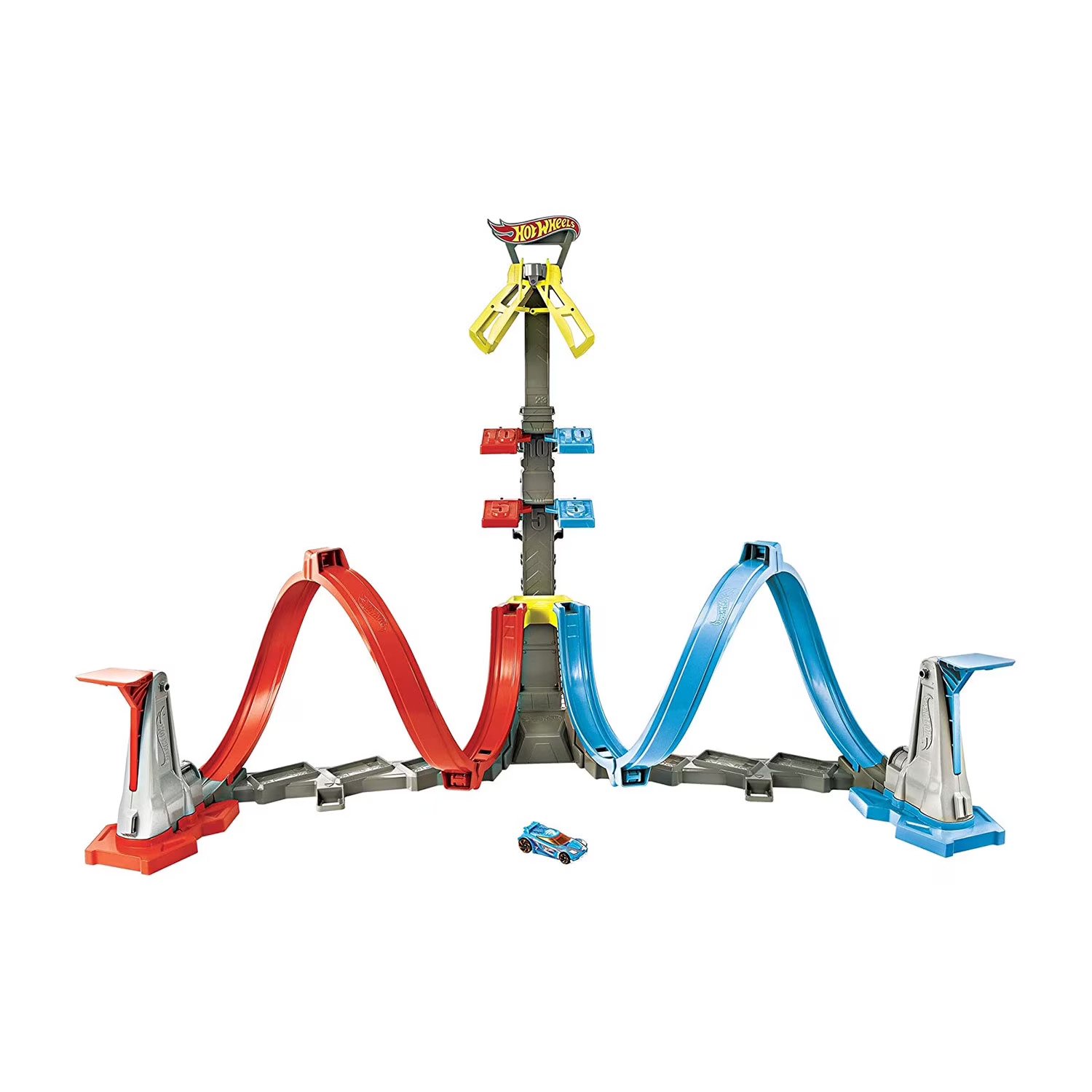 Hot Wheels Loop & Launch Track Set with Adjustable Winner Cage, Spiral ...