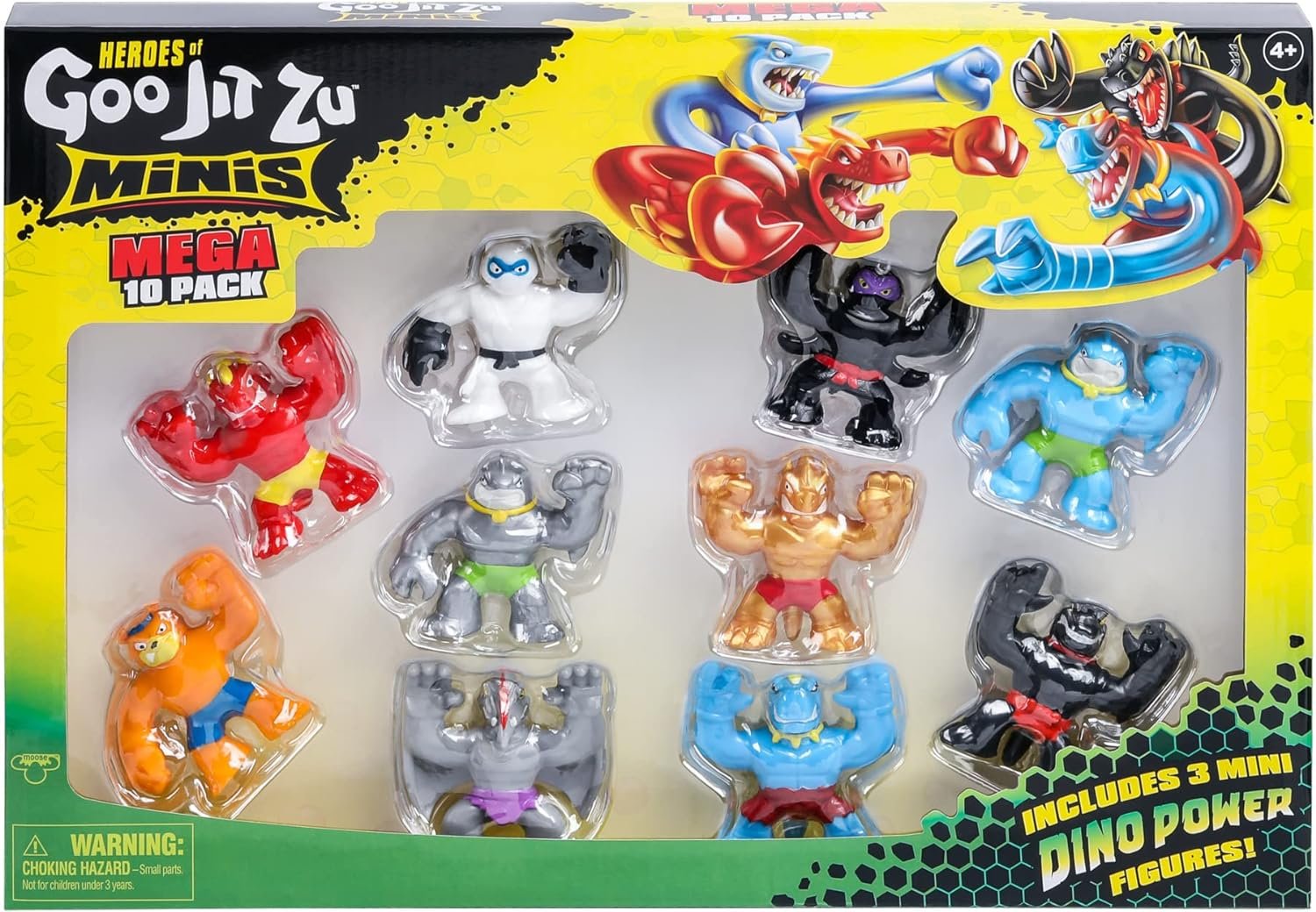 Heroes of Goo Jit Zu Minis, Minis Mega 10 Pack. Stretch, Squish & Battle Pack