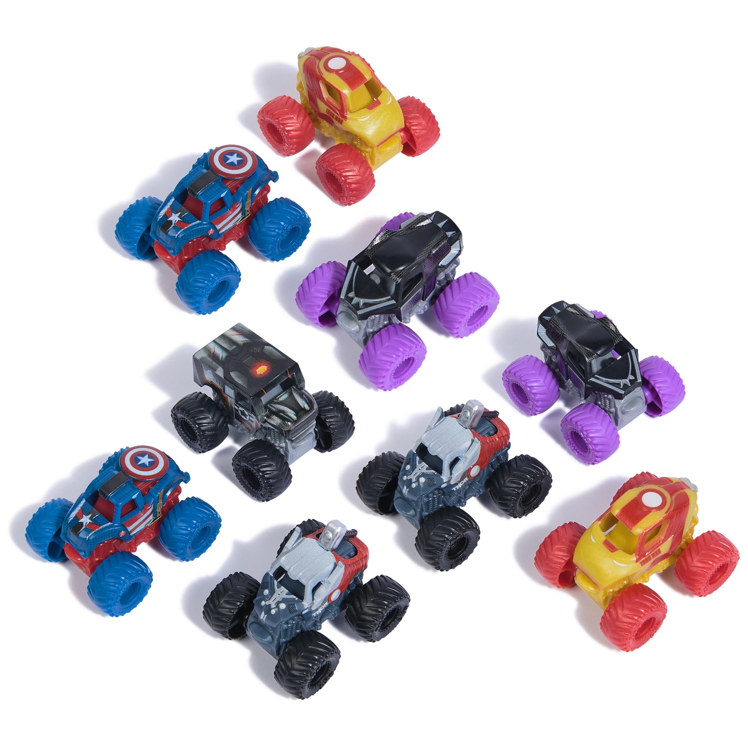 Monster Jam, Marvel Mini Monster Trucks 9-Pack (Full Set) Die-Cast, 1: ...