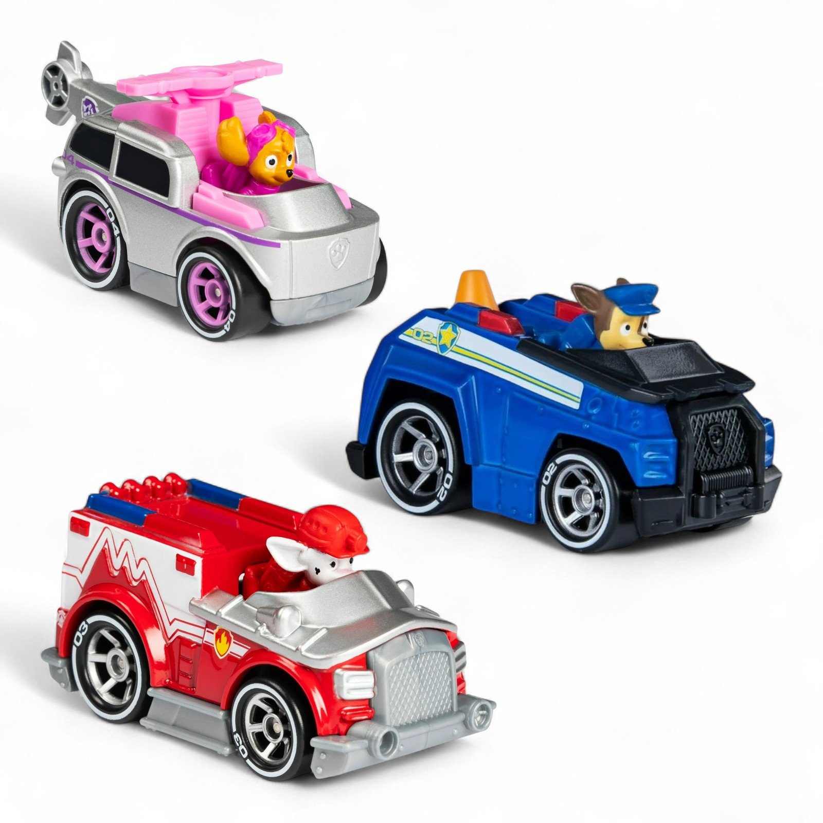 PAW Patrol True Metal Classic 3-Pack – Marshall, Skye & Chase Die-Cast ...